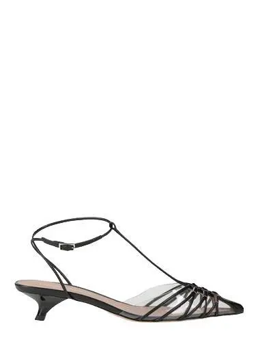 Emporio Armani Pumps In Pvc And Ovine Leather - Black
