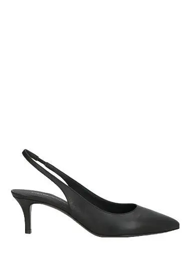 Emporio Armani Leather Slingback Pumps - Black