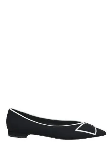 Emporio Armani Ballet Flats With Print - Black