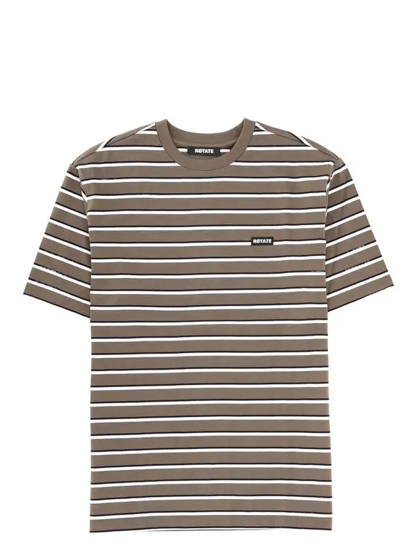 Remain Birger Christensen Striped Logo T-shirt - Green