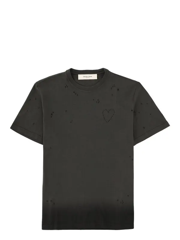 GOLDEN GOOSE Logo Print T-shirt - Charcoal