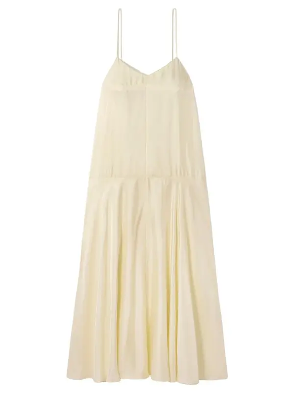 ST. AGNI Silk-twill Maxi Dress - Off-white
