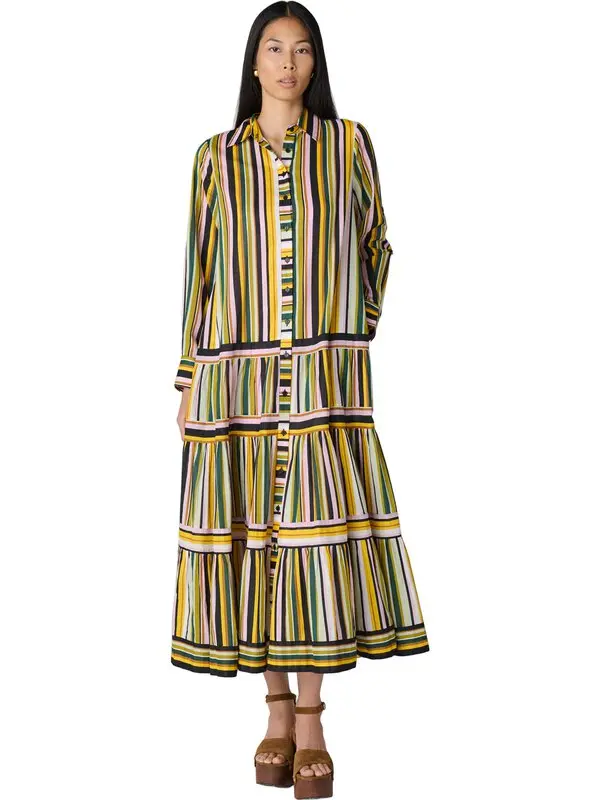 Diane Von Furstenberg Adalena Shirt Dress - Newport Stripe Multi