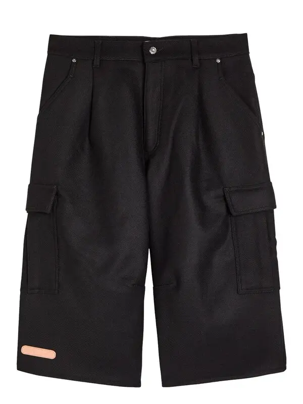 PDF CHANNEL Slouch Wool Cropped Trousers - Black