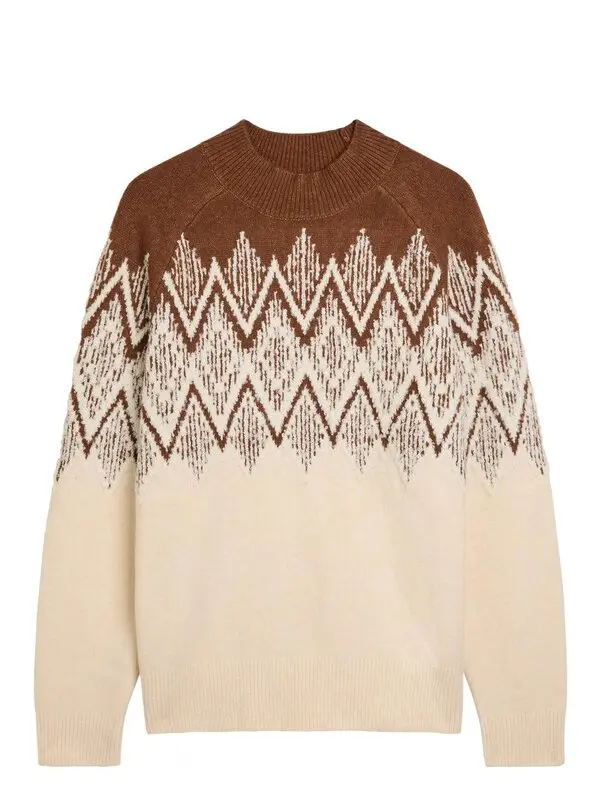 Varley Siren 2.0 Fair Isle Knit Jumper - Brown