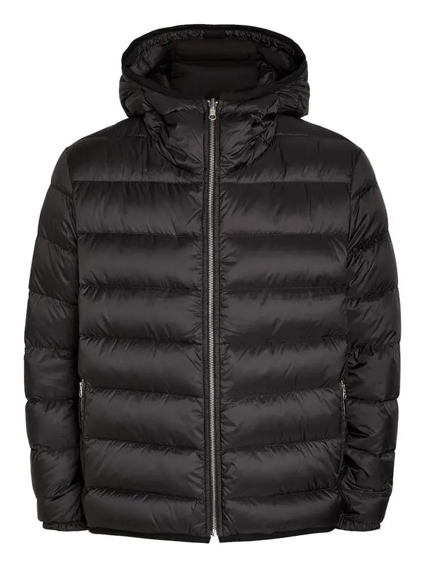 TEN C Padded Hooded Nylon Jacket - Dark Grey