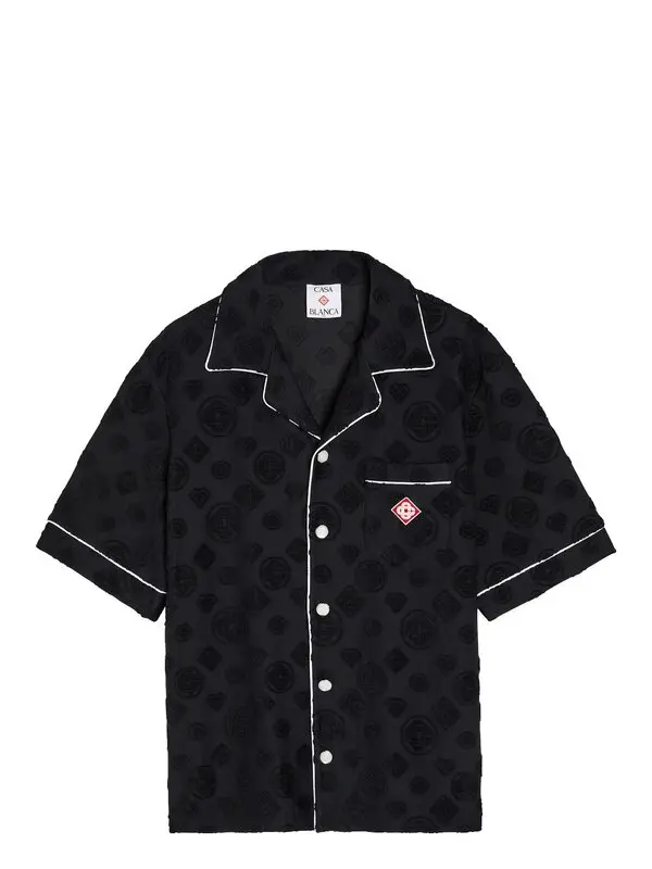 Casablanca Logo-monogrammed Terry Shirt - Black