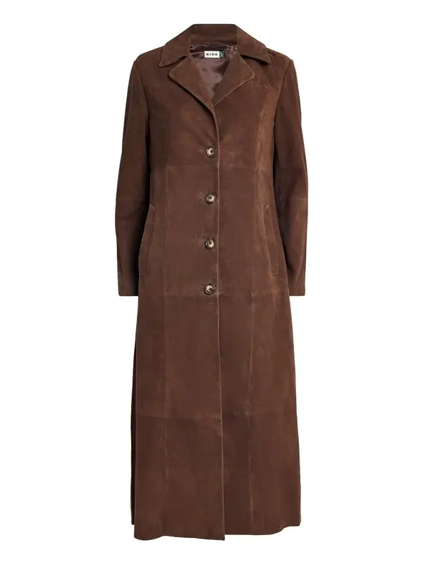 Rixo Suede Astraea Coat - Brown