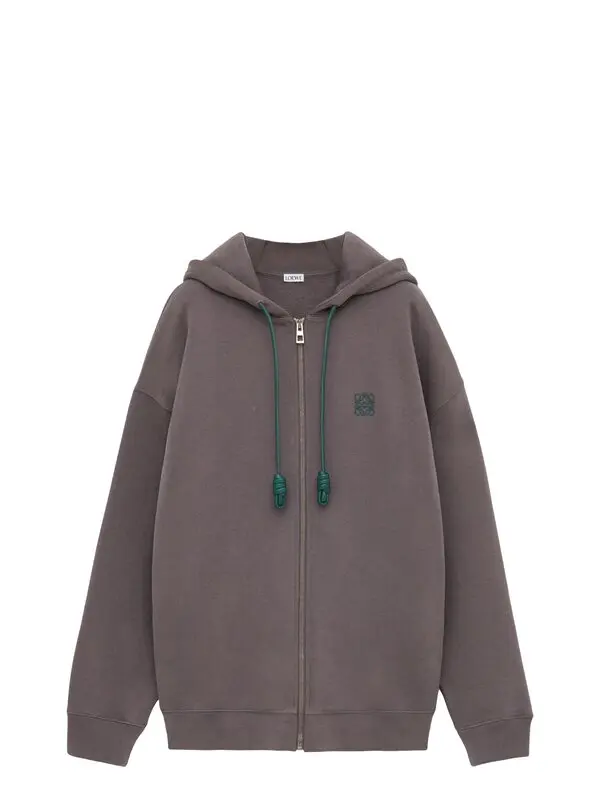 Loewe Anagram Cotton-blend Hoodie - Grey