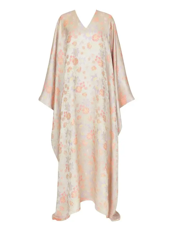 DIMA AYAD Floral-print Maxi Kaftan - Pink