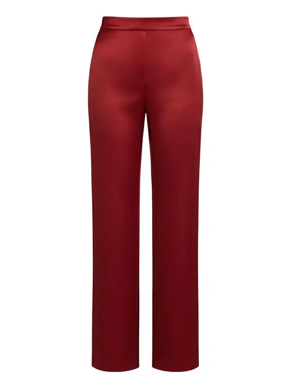 DIMA AYAD Mid-rise Wide-leg Trousers - Burgundy