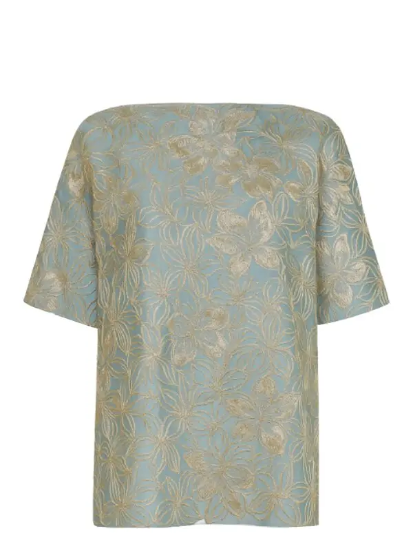 DIMA AYAD Floral-print Top - Blue