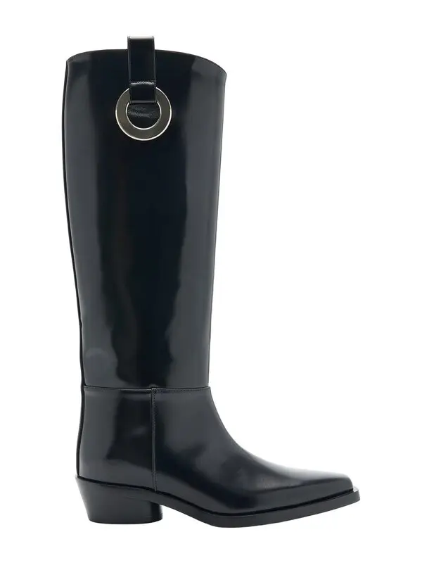 Proenza Schouler Bronco Grommet Leather Knee-high Boots - Black
