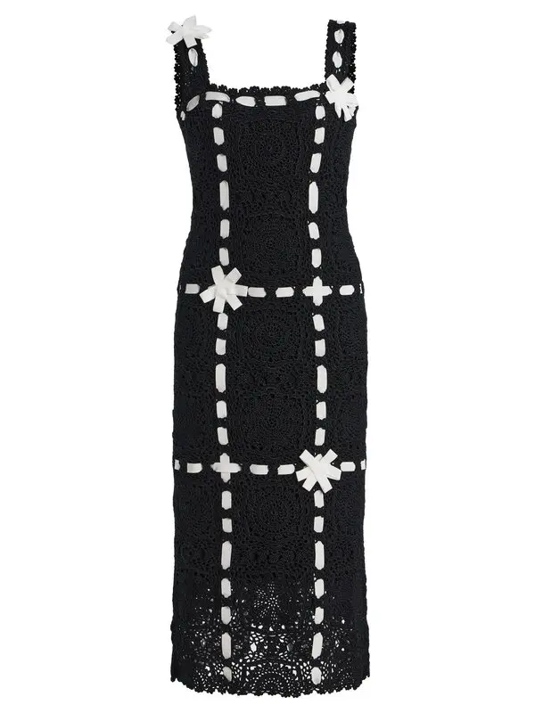 Carolina Herrera Hand-crocheted Midi Dress - Black
