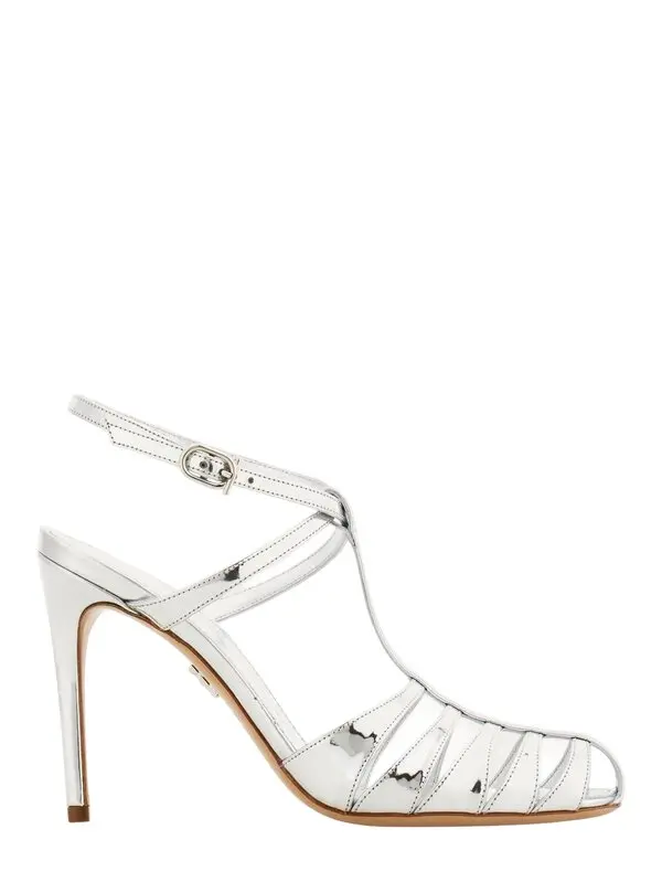 FERRAGAMO Cage Stiletto Sandal - Silver
