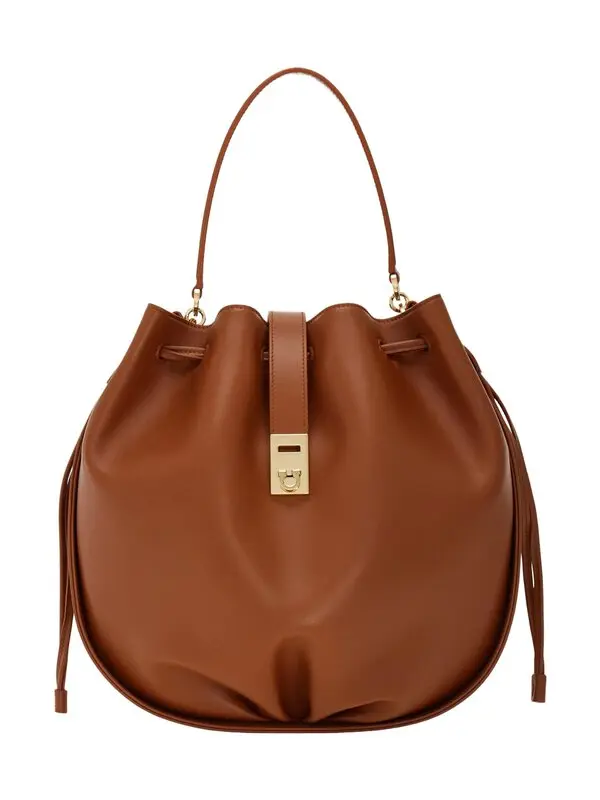 FERRAGAMO Hug Bucket Bag - Beige
