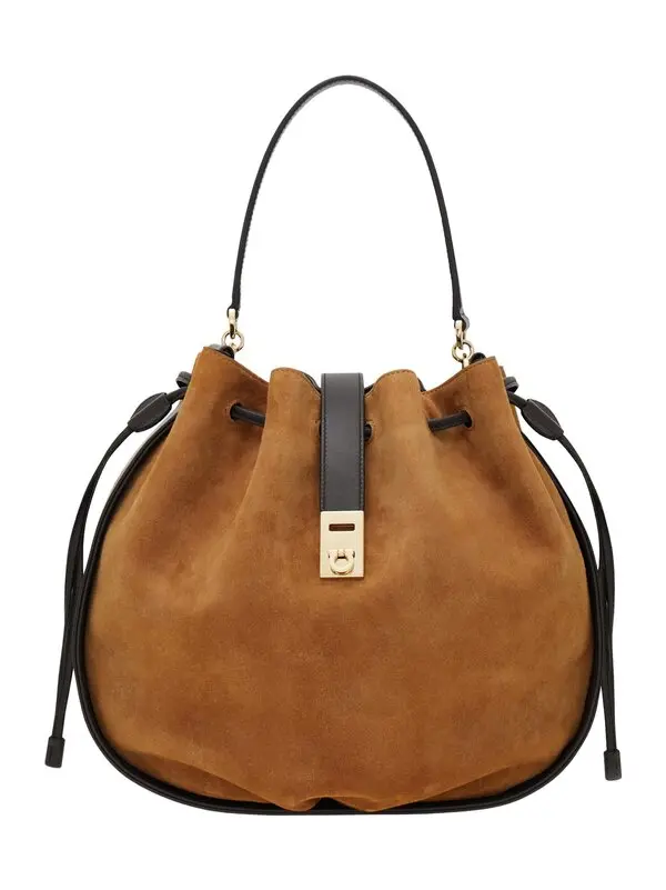 FERRAGAMO Hug Bucket Bag - Brown
