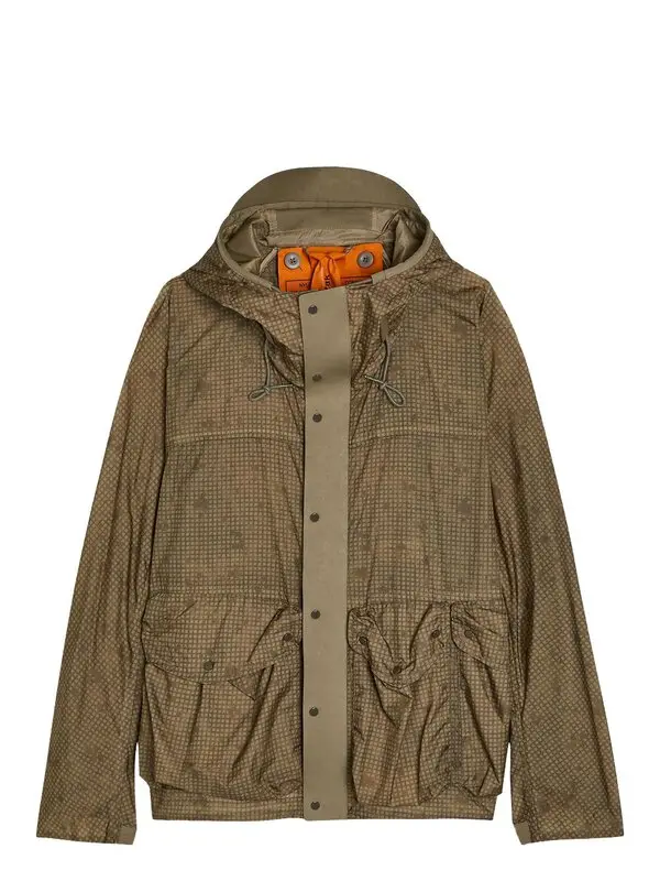 TEN C Skye Checked Hooded Shell Jacket - Brown