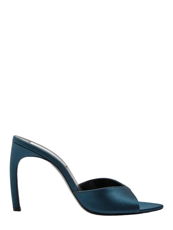 Victoria Beckham Harlow 100 Pointed Satin Mules - Teal