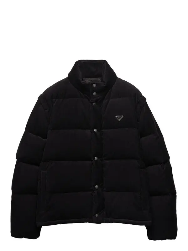 Prada Corduroy Down Jacket - Black