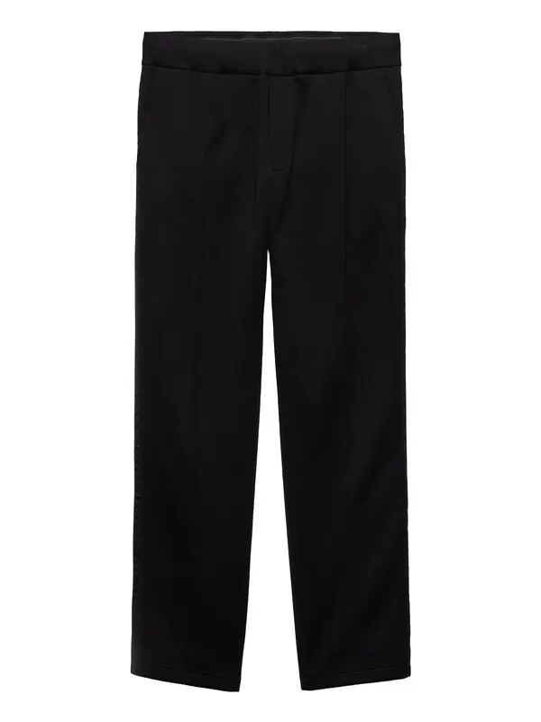 Prada Cotton Fleece Pant With Re-nylon Detail - Black