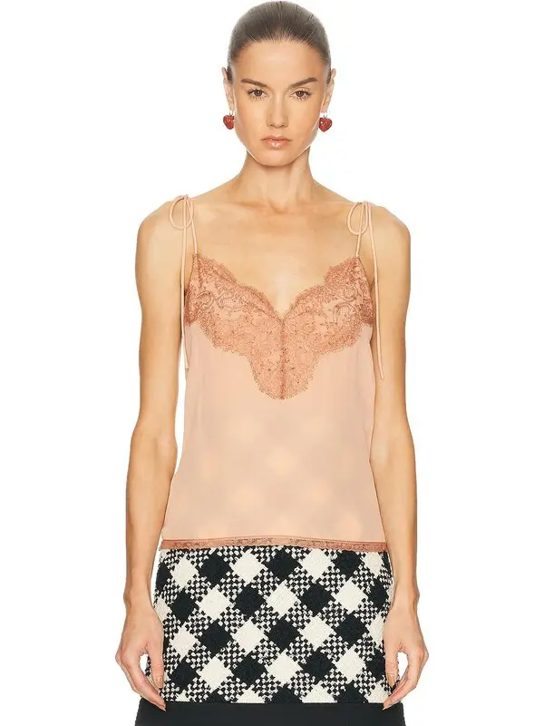 Valentino Garavani Crepe De Chine Top - Light Salmon