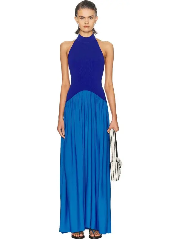 Solid & Striped The Halter Soglio Dress - Cosmic Blue