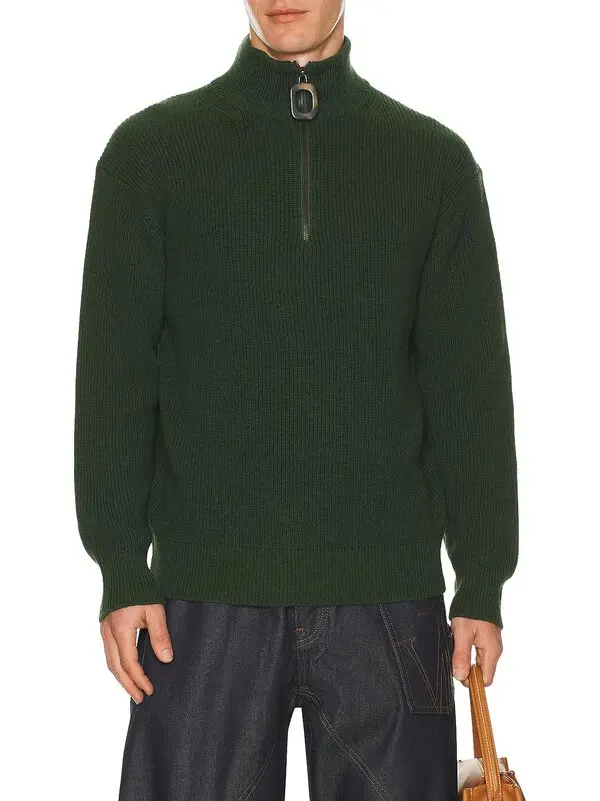JW Anderson Half Zip Jumper - Pine