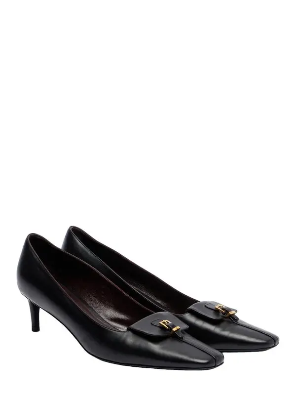 Khaite Celia 50 Leather Pumps - Black