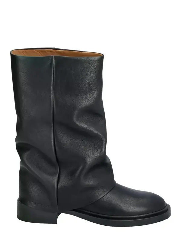 SUMMERY COPENHAGEN Gathered Ankle Boots - Black