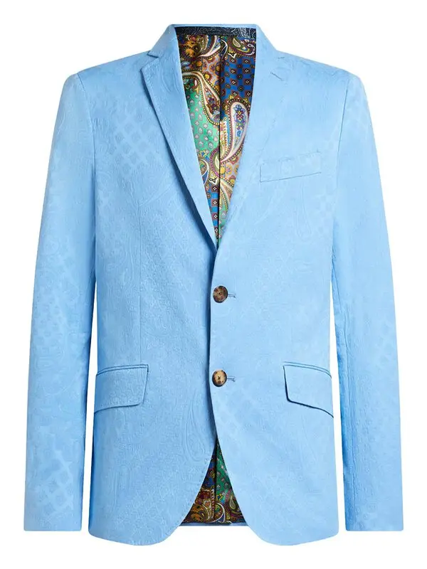 Etro Paisley Jacquard Two-button Sport Coat - Azzurro