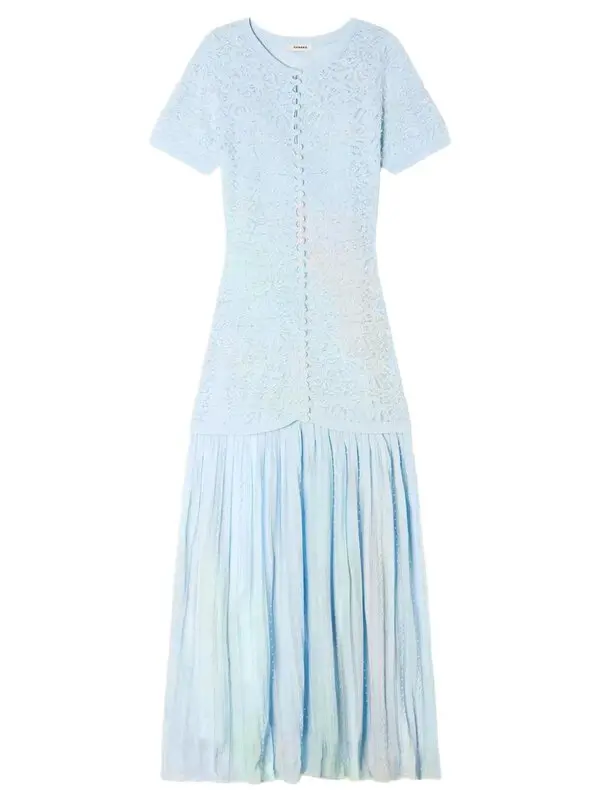 Sandro Beaded Knit Maxi Dress - Blue
