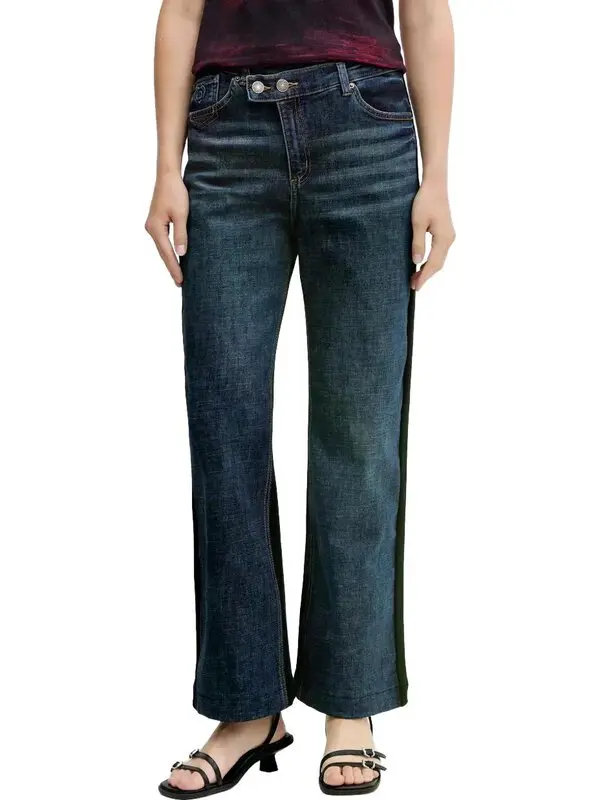Desigual Logo Detail Trousers - Blue