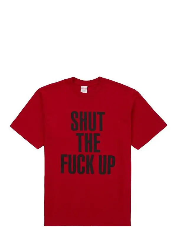Supreme Number Ine Shut Up Tee Shirt - Red