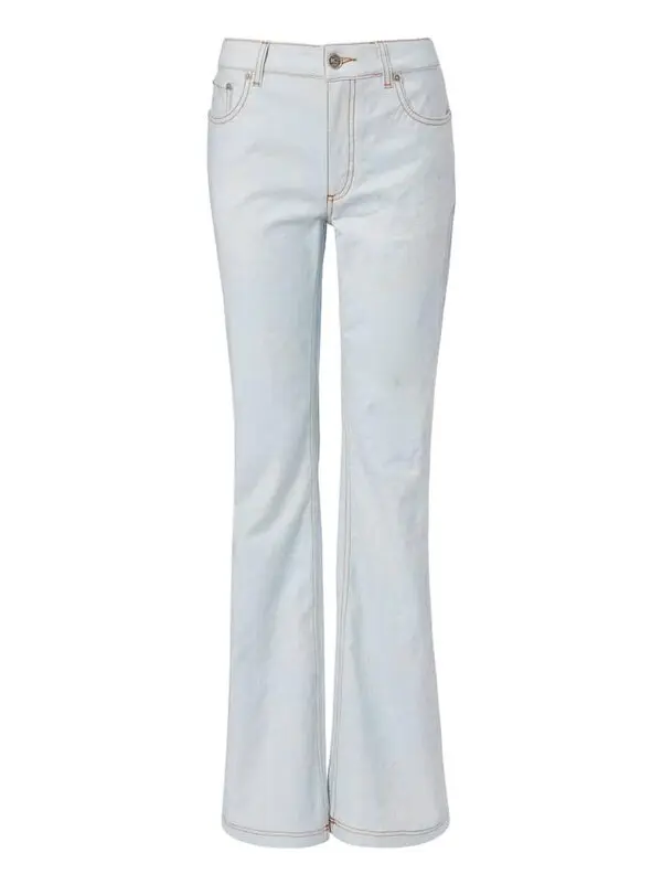 Etro Pegaso Embroidered Flared Jeans - White
