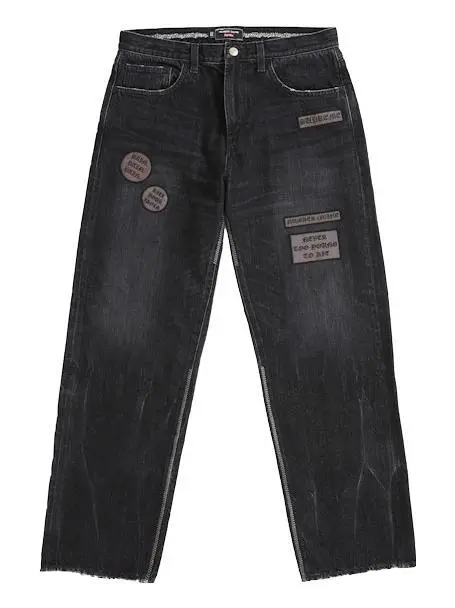 Supreme Number Ine Patches Loose Fit Jean - Black