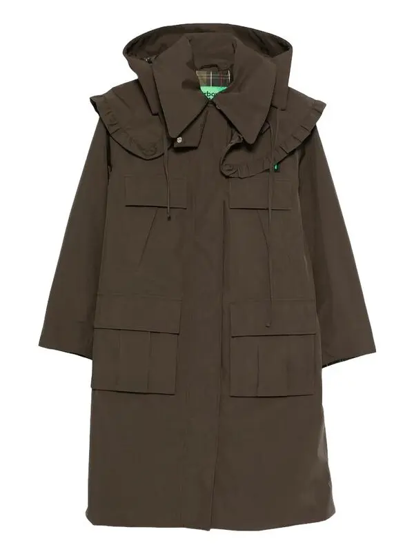 BARBOUR X GANNI Coat With Four Front Flap Pockets - Green