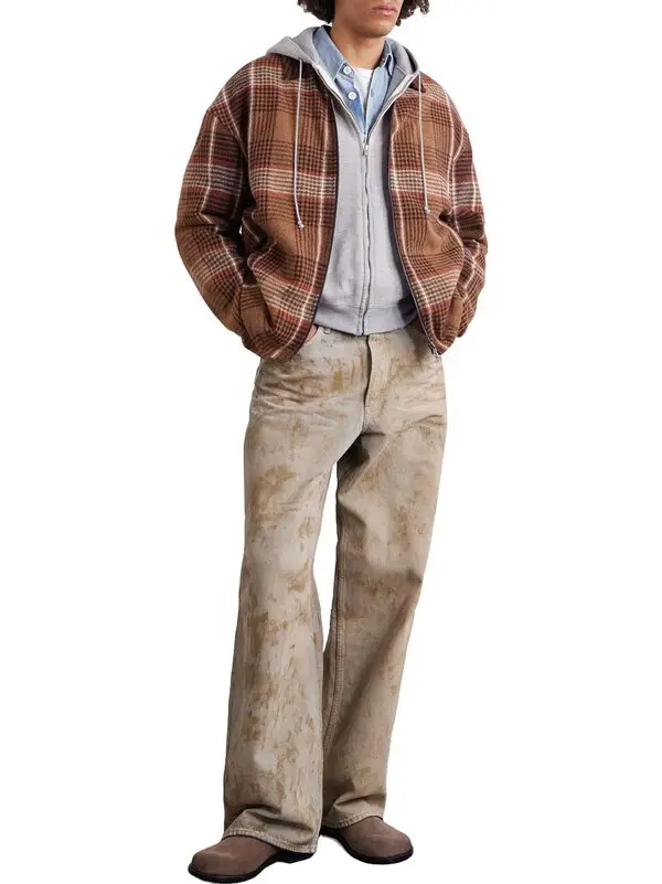 THE ELDER STATESMAN Checked Cashmere Jacket - Brown