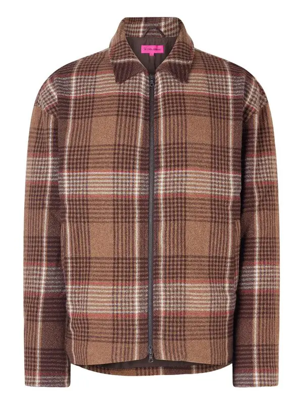 THE ELDER STATESMAN Checked Cashmere Jacket - Brown