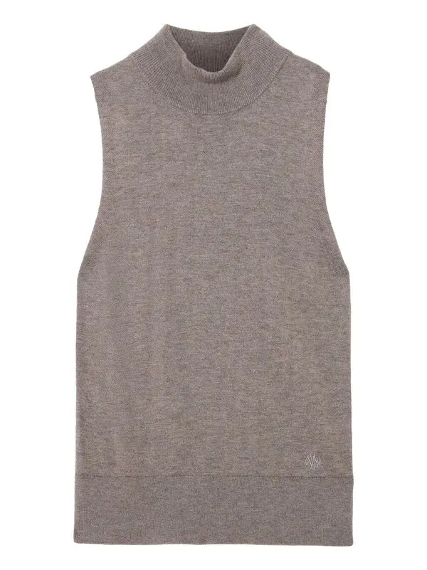 Varley Neilsen Knitted Turtleneck Tank - Brown