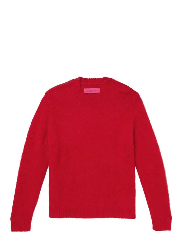THE ELDER STATESMAN Thistle Suri Alpaca-blend Sweater - Red