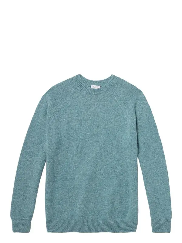 Sunspel Wool Crewneck Sweater - Blue