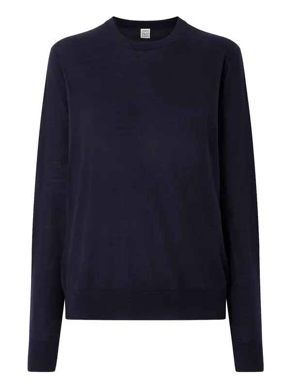 TOTEME Garderob Wool And Silk-blend Sweater - Blue