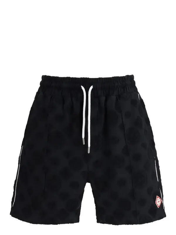 Casablanca Monogram Jacquard Terry Bermuda Shorts - Black