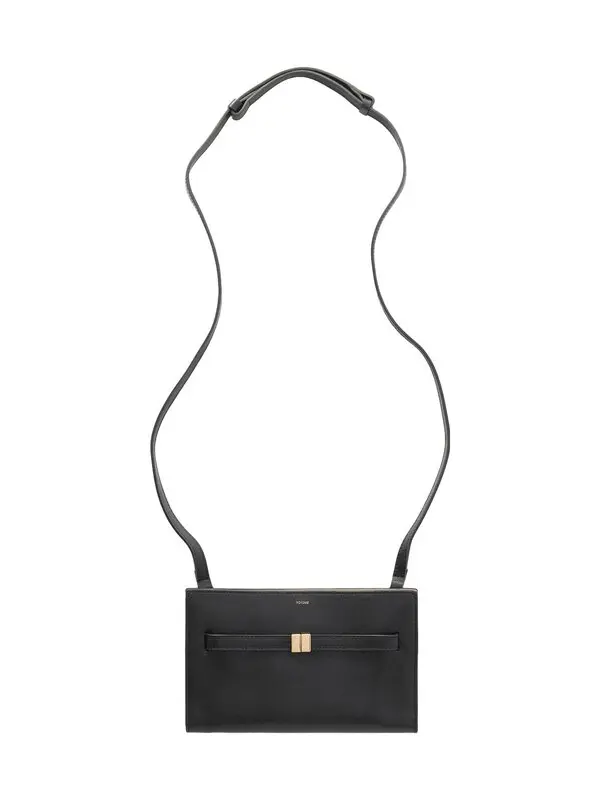 TOTEME Leather Shoulder Bag - Black