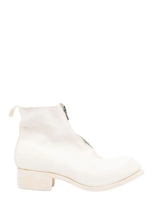 Guidi Horse Leather Ankle Boots - White