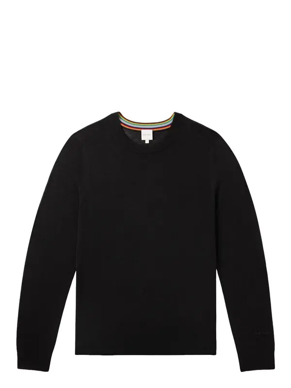 Paul Smith Logo-embroidered Merino Wool Sweater - Black