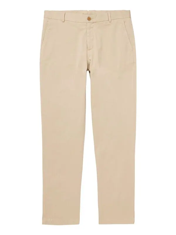 Sunspel Straight-leg Cotton-blend Twill Chinos - Neutrals