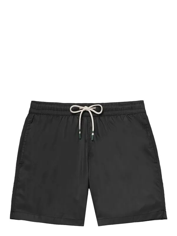 Hartford Slim-fit Mid-length Recycled Swim Shorts - Black