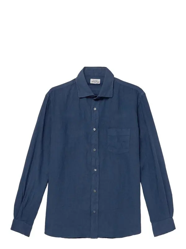 Hartford Paul Pat Linen Shirt - Blue